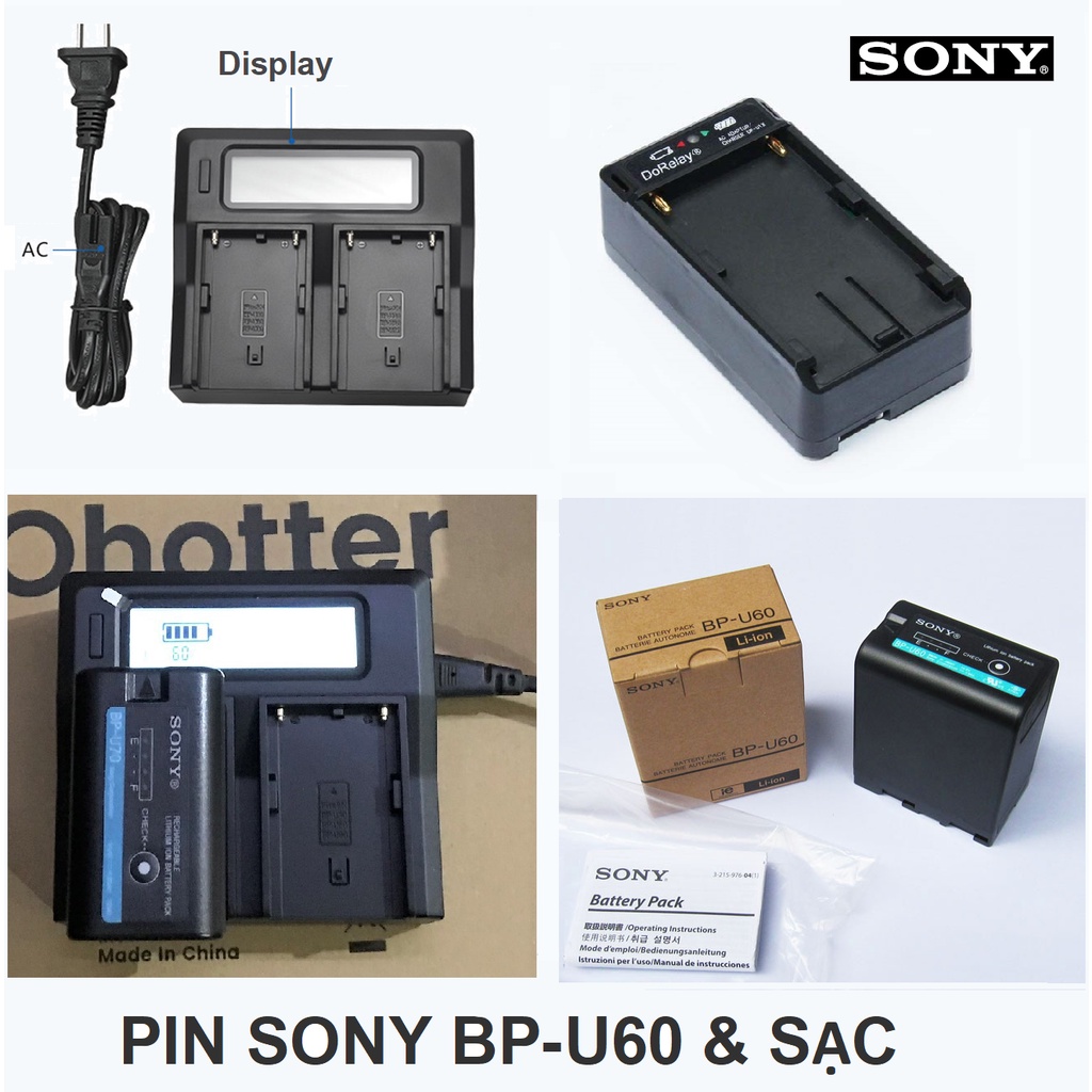 Pin BP-U60/U70 chính hãng SONY Trung Quốc và Pin V-mount Ziffon thay ...