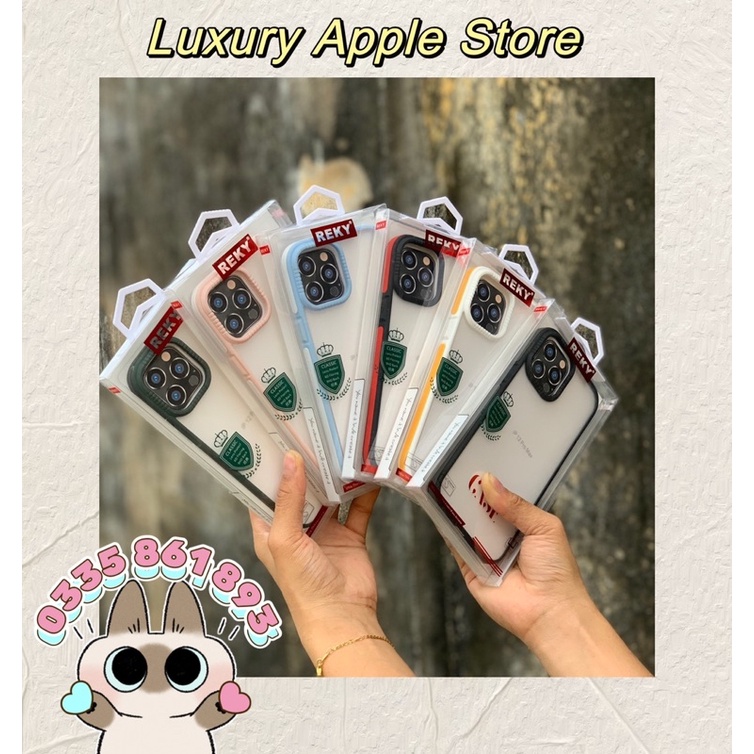 Ốp viền màu lưng nhám REKY iphone 14 ProMax, 14 Pro, 14 Plus, 14, 13 ...
