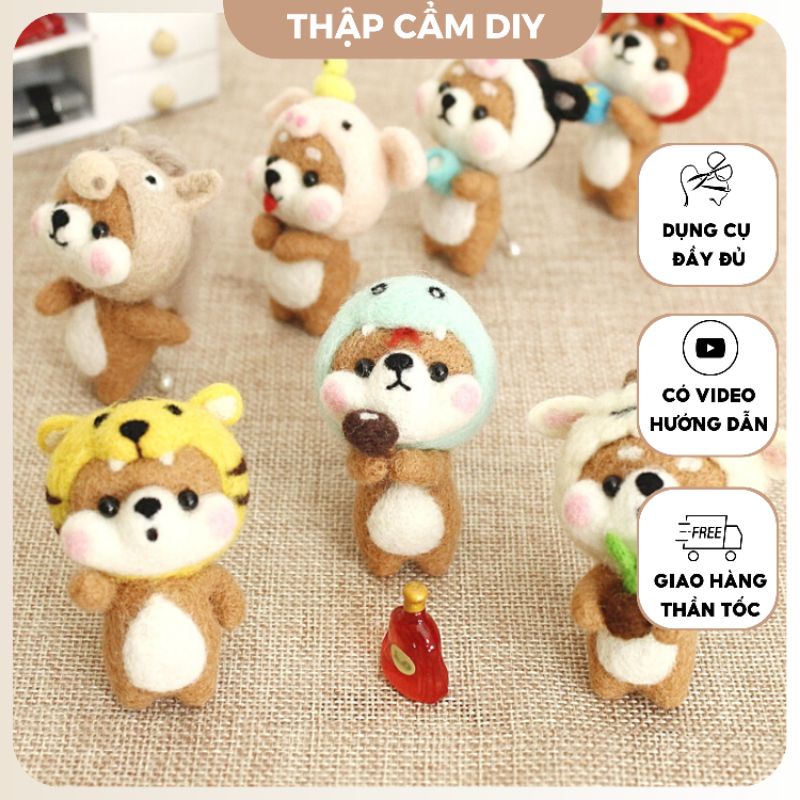 Len Chọc Handmade, Bộ Kit Len Chọc Shiba Inu 2 | Shopee Việt Nam