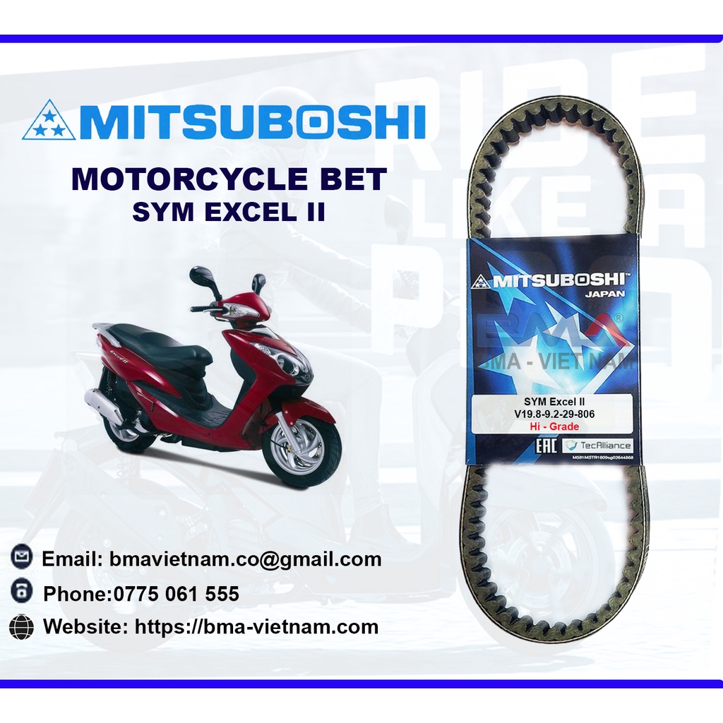 Dây curoa Mitsuboshi Nhật Bản cho SYM EXCEL | Shopee Việt Nam