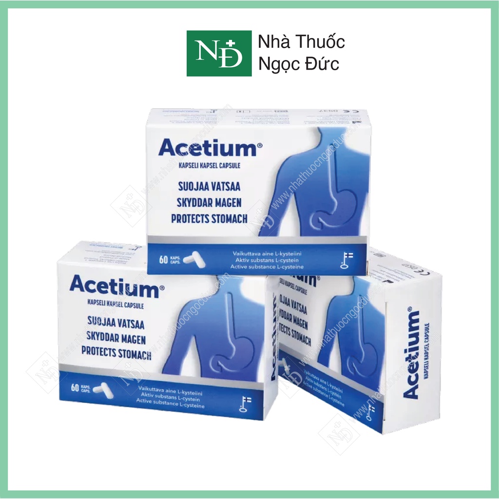 Acetium capsule 100mg (Hộp 60 viên) - Hỗ trợ trung hòa Acetaldehyde ...