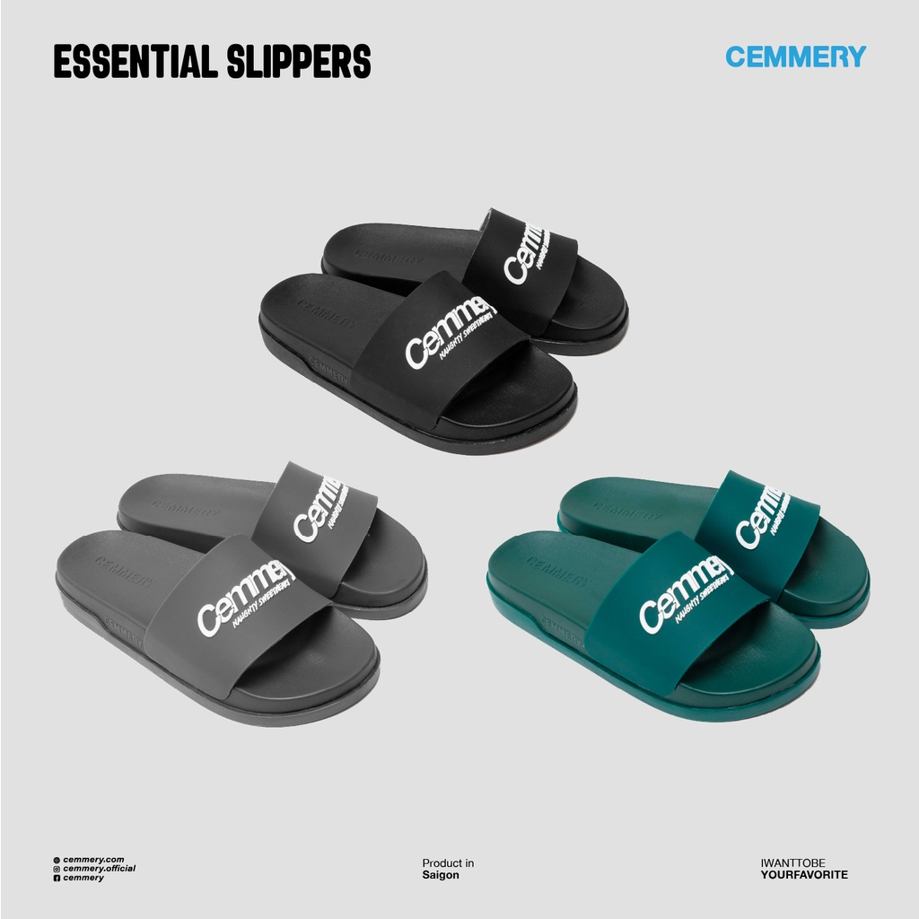 Dép Quai Ngang LocalBrand Cemmery ESSENTIAL SLIPPERS, Dép Unisex nam nữ ...