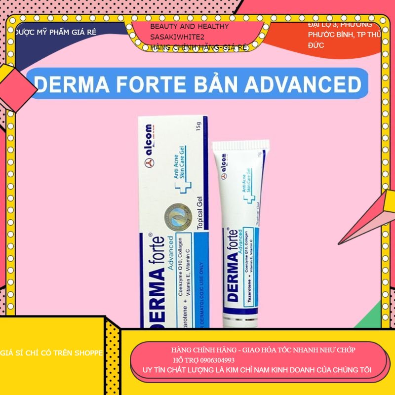 Derma Forte Gel 15g - Mẫu Mới Advanced - Giảm Mụn Trứng Cá, Ngừa Thâm ...