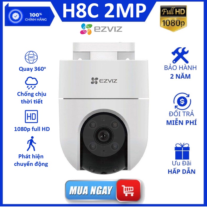 [HÀNG CHÍNH HÃNG] Camera EZVIZ H8C 2MP Full HD - Kết nối Wifi, đàm ...