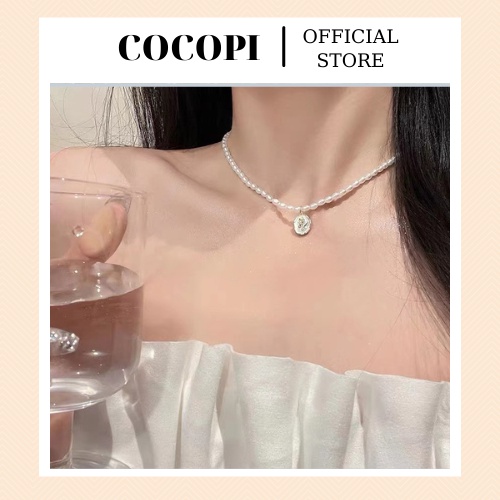 Dây chuyền, vòng cổ ngọc trai nhân tạo gắn bông hoa hồng dễ thương Cocopi.accessories | Shopee ...