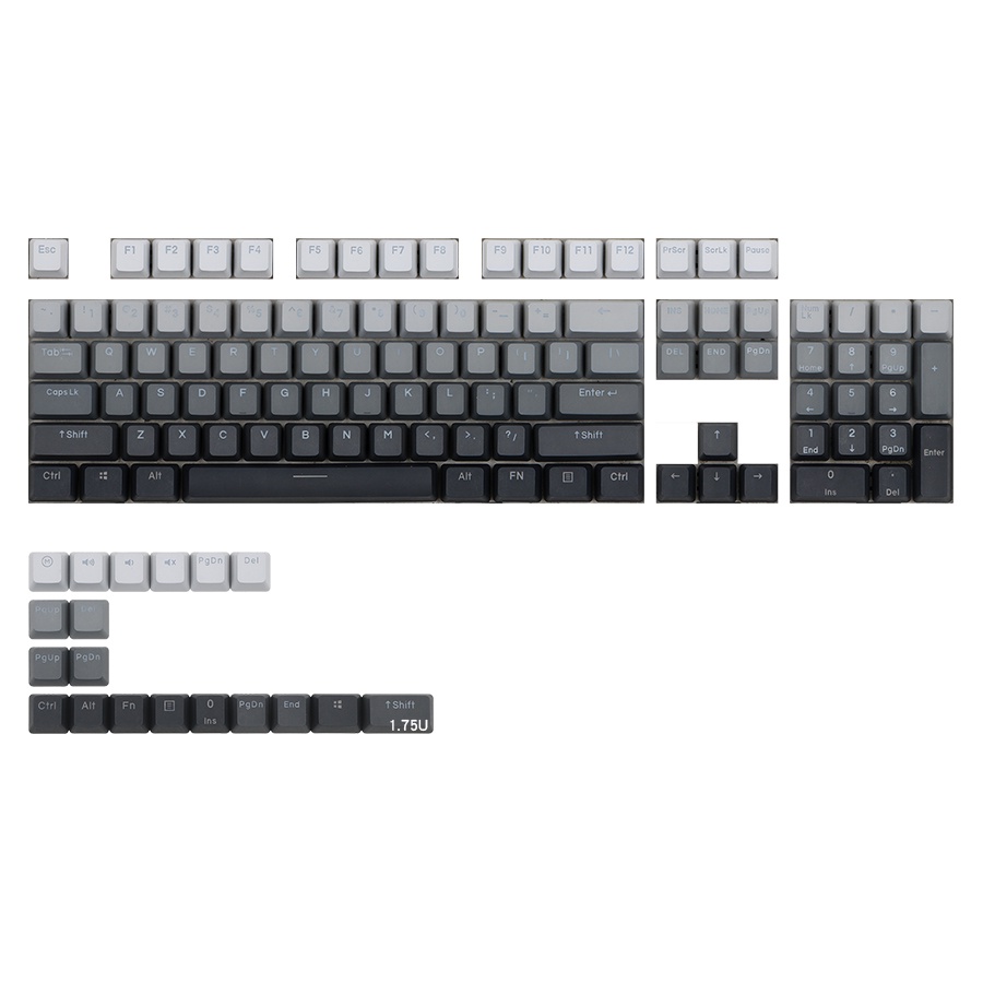 【JKDK】polar day PBT keycap font transmits light OEM profile gray and ...