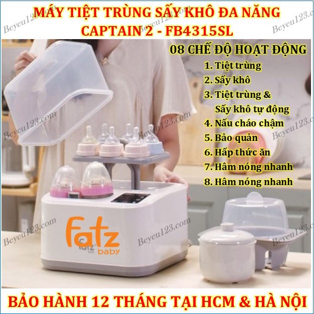 CAPTAIN 2 - Máy tiệt trùng sấy khô đa năng , Nấu cháo chậm tích hợp hâm ...