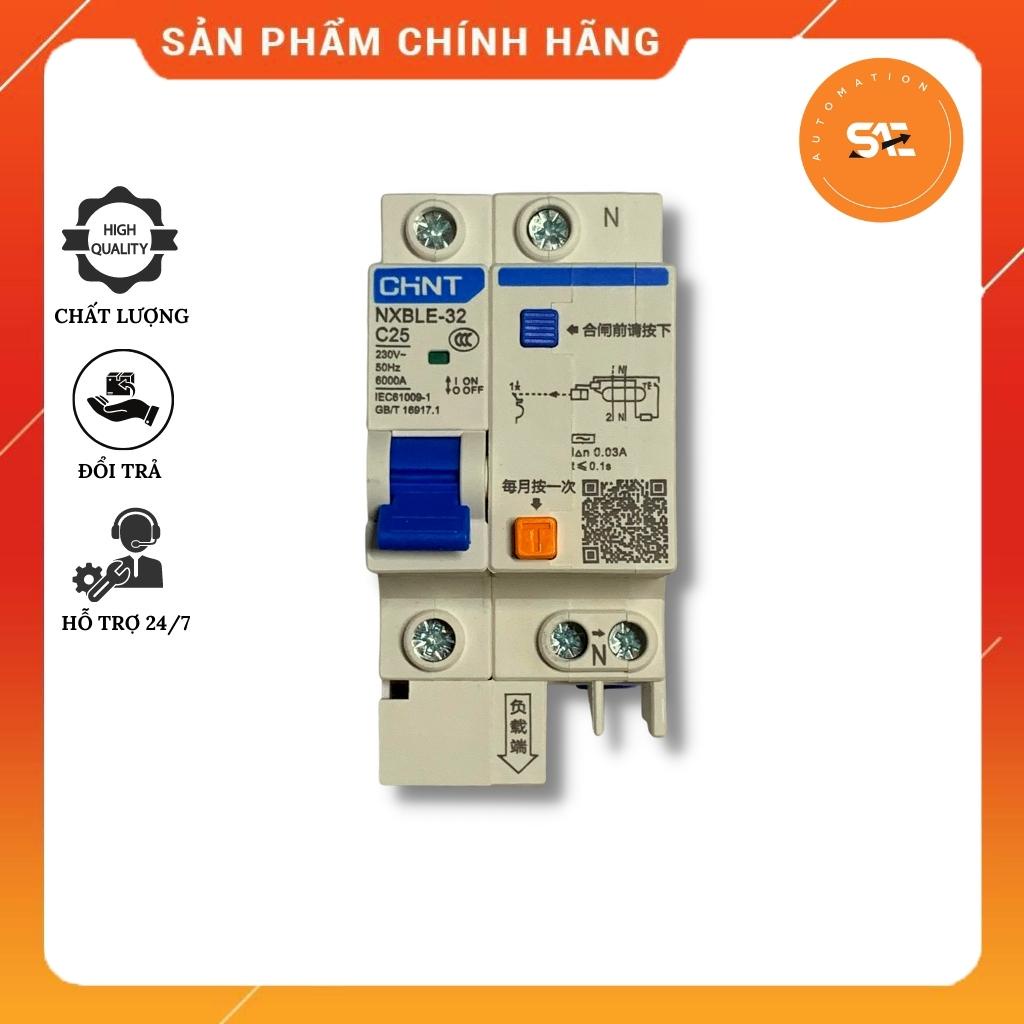 Aptomat chống giật CHINT RCBO 1P+N 25A NXBLE-32 25A 6kA attomat ngăn ...