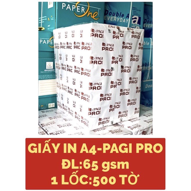 LỐC 500 TỜ.GIẤY IN A4.PAGI PRO ĐL:65 gsm.GIẤY TRẮNG DẦY MỊN | Shopee Việt Nam