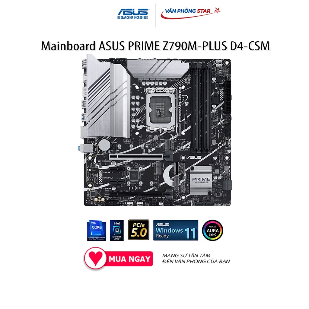 Mainboard ASUS PRIME Z790M-PLUS D4-CSM, Hỗ trợ CPU Intel thế hệ thứ 12 ...