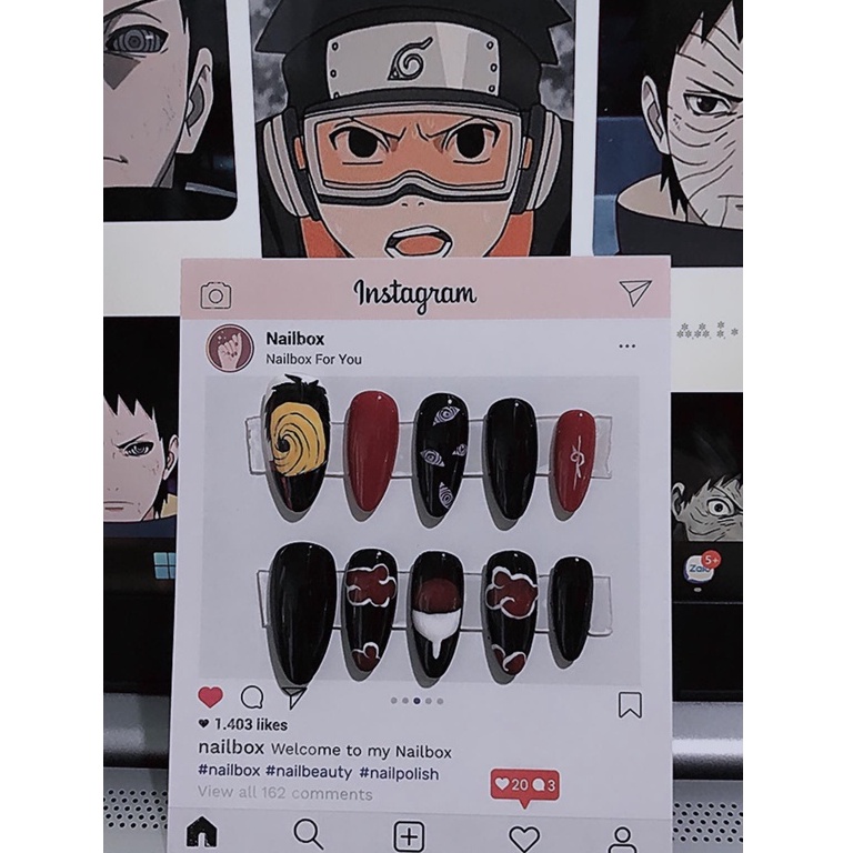 Nail box thiết kế hoạt tiết Itachi and obito anime | Shopee Việt Nam