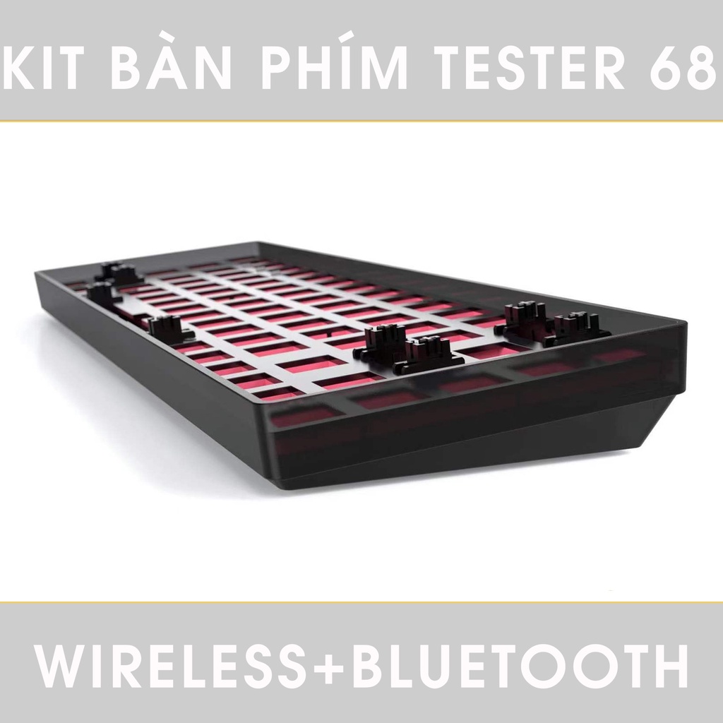 Bộ kit bàn phím cơ Tester 68 CIY GK68 kết nối wireless, Bluetooth 5.0 ...