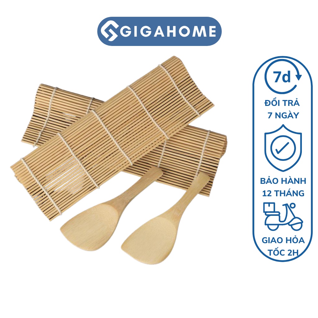 Mành Tre Cuộn Cơm Rong Biển, Sushi GIGAHOME Tặng Kèm Vá Múc Tiện Lợi ...