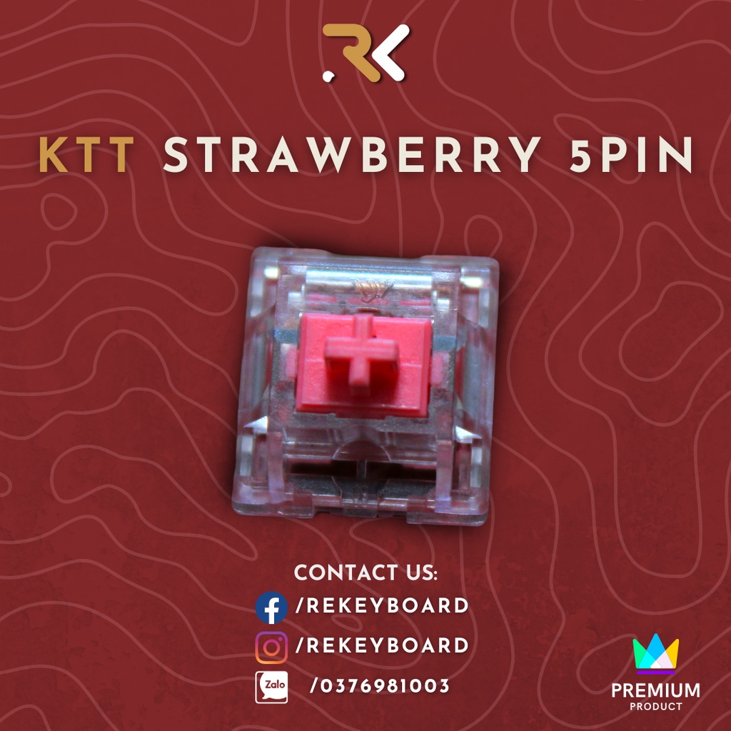 Switch KTT Strawberry / Dâu 5 Pin Batch 2022 mới nhất | Công tắc phím cơ custom | Rekeyboard ...