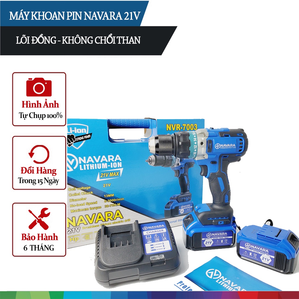 Máy Khoan Pin NAVARA 21v Siêu Khỏe - Lõi Đồng - Không Than- Hàng chính ...