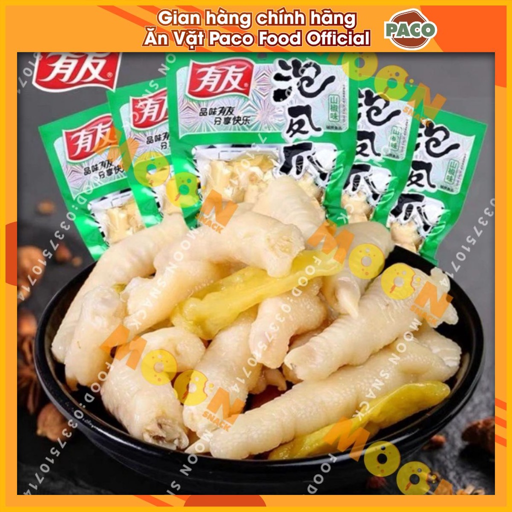 [Siêu Hot] Chân gà Yuyu muối cay ớt xanh Trùng Khánh 80g/100g/180g/210g ăn vặt Moon Snack Food ...