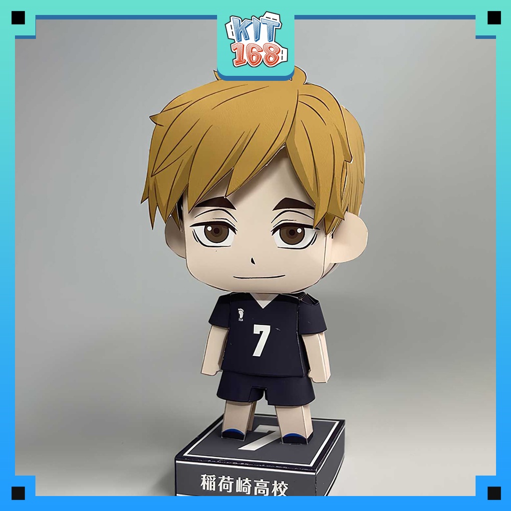 Mô hình giấy Anime Game Chibi Atsumu Miya - Haikyuu!! + kit hộp trang ...