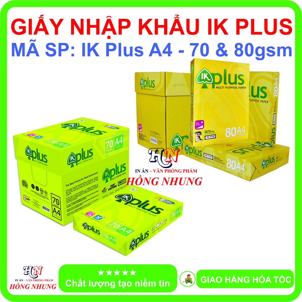 [GIẤY NHẬP KHẨU] Giấy In A4 - IK Plus, Định Lượng 70 Gsm / 80 Gsm, Phù Hợp Với Các Loại Máy In ...