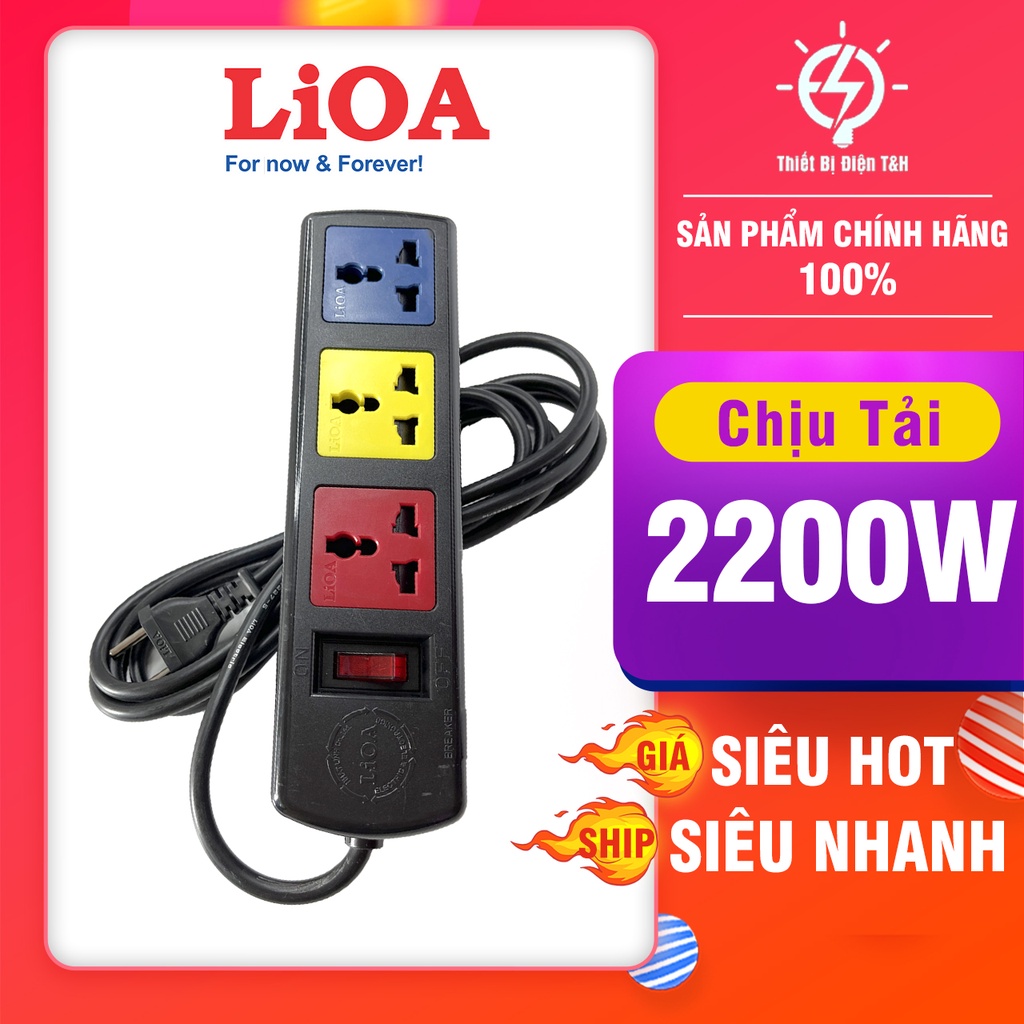Ổ cắm điện đa năng LIOA, 3 lỗ, 4 lỗ, 6 lỗ, 8 lỗ, 10 lỗ, dây dài 3M, 5M, chịu tải lớn | Shopee ...
