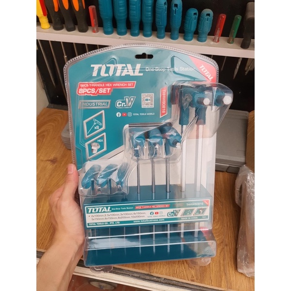 ĐỒ NGHỀ TOTAL Bộ 8 chìa lục giác tay cầm chữ T TOTAL THHW80816 | Shopee Việt Nam