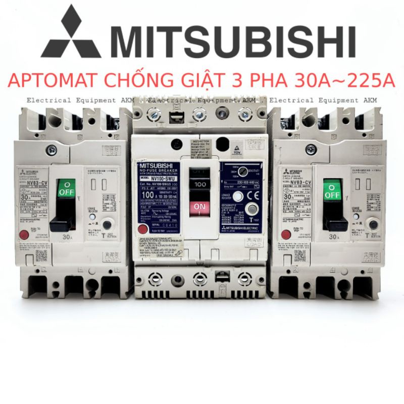 Aptomat 3 Pha Chống Giật- ELCB 30A ~ 225A Japan/Korea ( Mới 90-95%) | Shopee Việt Nam