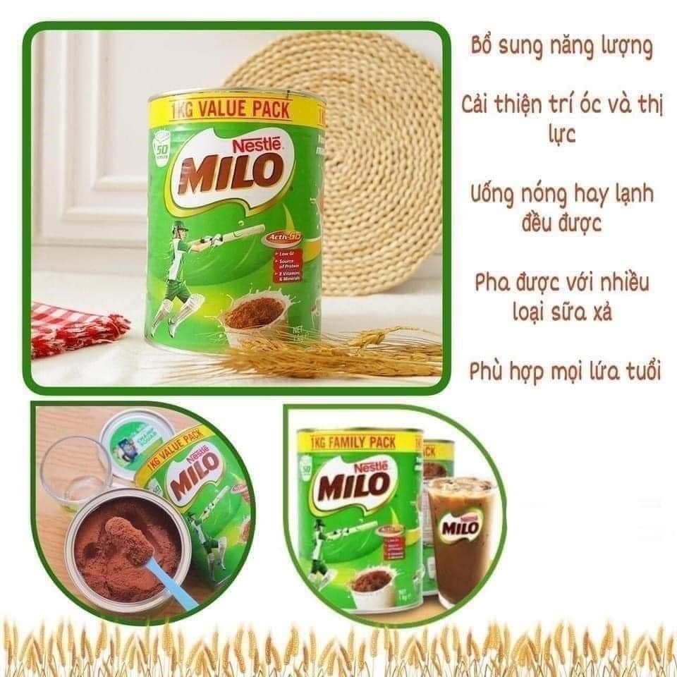 Sữa bột Milo Úc 1kg (date T5/2025) | Shopee Việt Nam