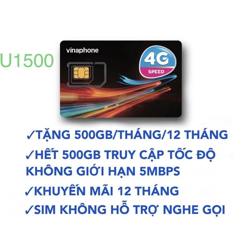 Sim 4G vinaphone chọn gói 1 năm (U1500) | Shopee Việt Nam