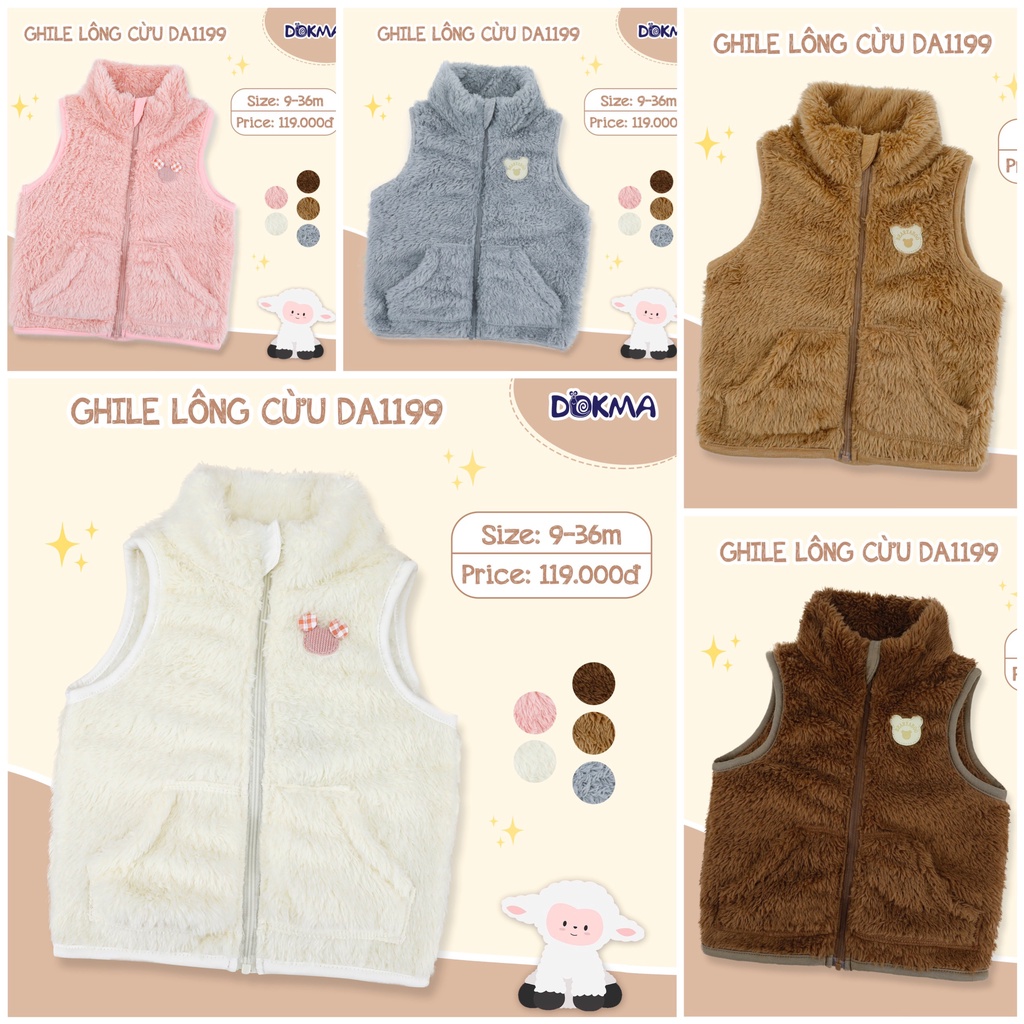 [CHÍNH HÃNG] Áo Gile lông cừu họa tiết trẻ em DA1199 Dokma | Shopee ...