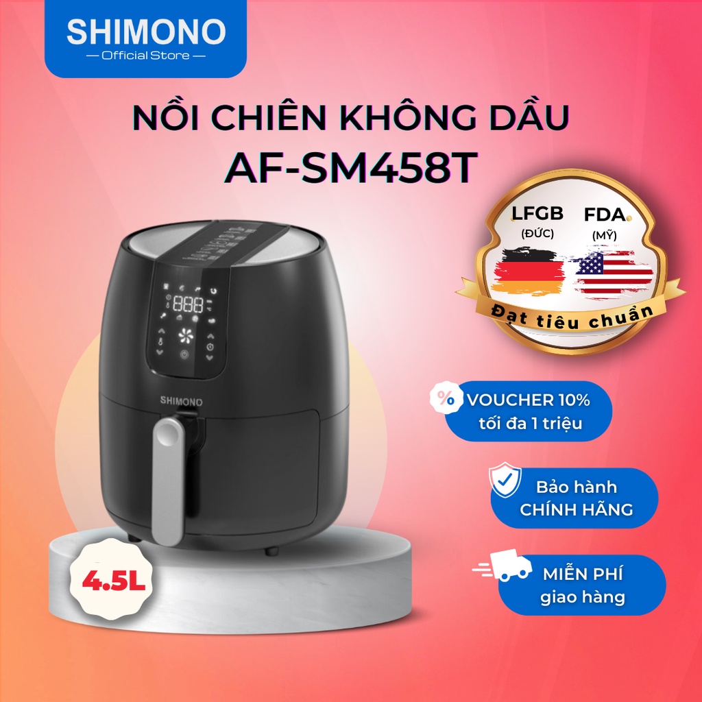 Nồi Chiên Không Dầu SHIMONO 4,5L 1500W Tặng Kèm Bộ 9 Phụ Kiện Cao Cấp ...
