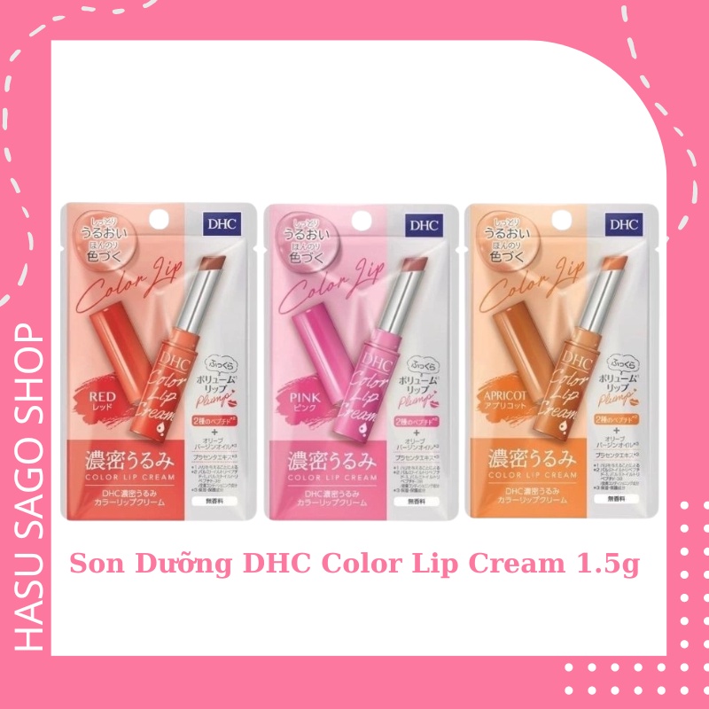 Son Dưỡng Môi DHC Color Lip Cream Nhật Bản Có Màu (Cam, Đỏ, Hồng) 1.5g | Shopee Việt Nam
