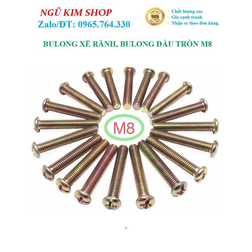BULONG XẼ RÃNH _ BULONG ĐẦU TRÒN M8 | Shopee Việt Nam