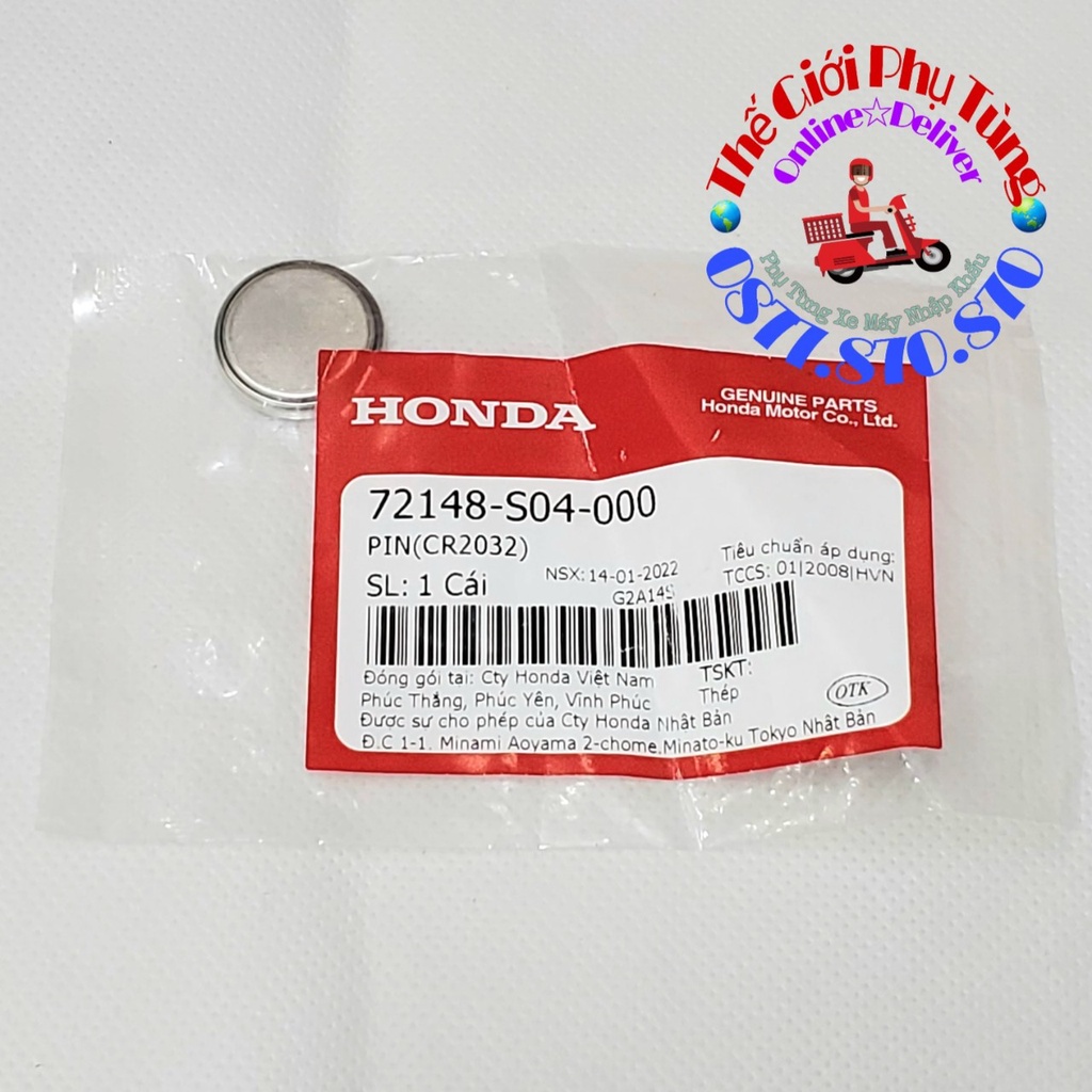 Pin remote chìa khóa Smartkey zin honda việt nam - 72148-S04-000 ...