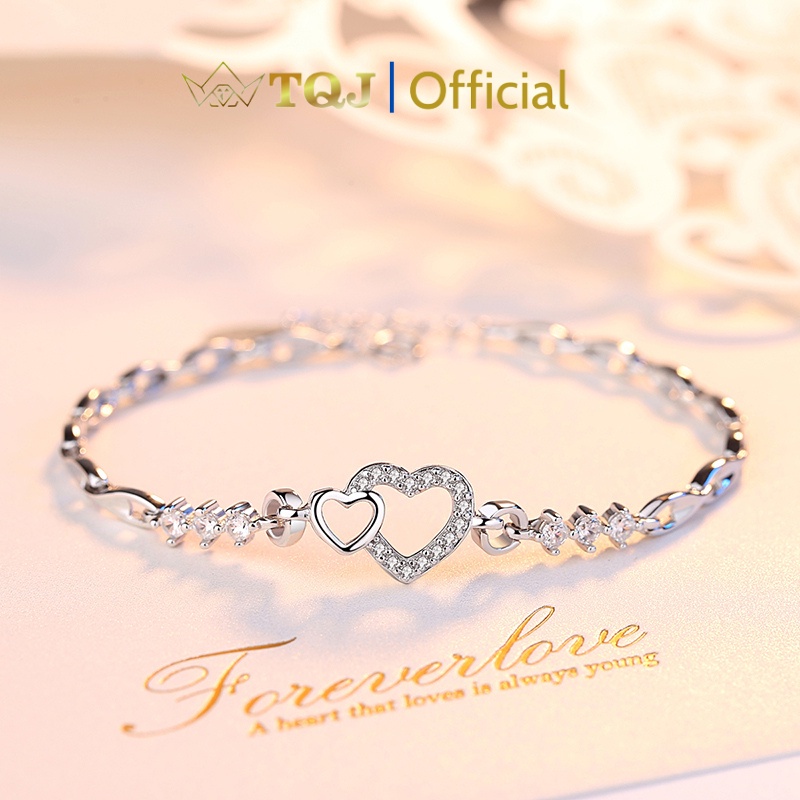 Lắc Bạc Nữ TQJ-LS02 Chất Liệu Bạc S999 Hình Trái Tim Bên Nhau | Shopee Việt Nam