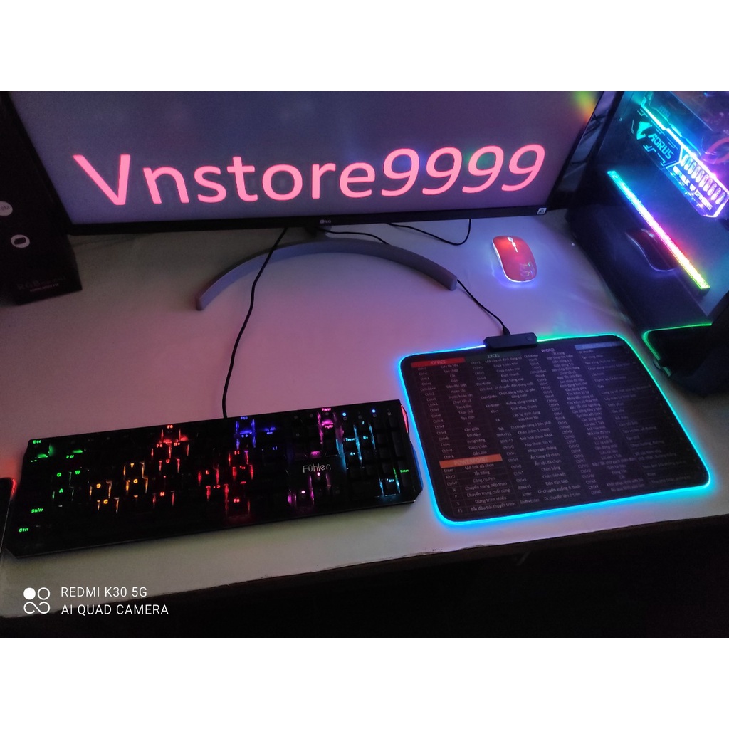 Lót chuột led rgb PDGAMING 50 mẫu pad chuột cỡ lớn fullbox 90x40 80x30, chống trượt siêu bền ...