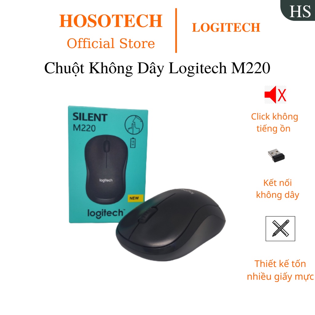 Chuột Máy Tính Không Dây Chuột văn phòng không tiếng ồn M220 Chuột Logiitech M220 silent HSTech ...