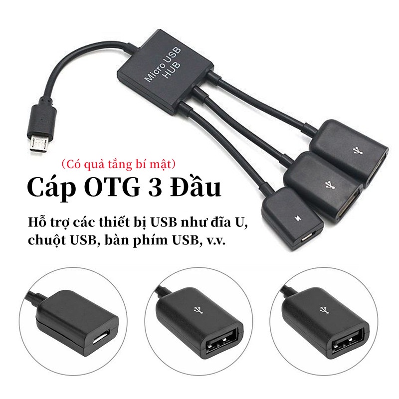 Trung tâm USB C / Type-C, Bộ chuyển đổi nối 3 cổng cắm Type-C Micro USB ...