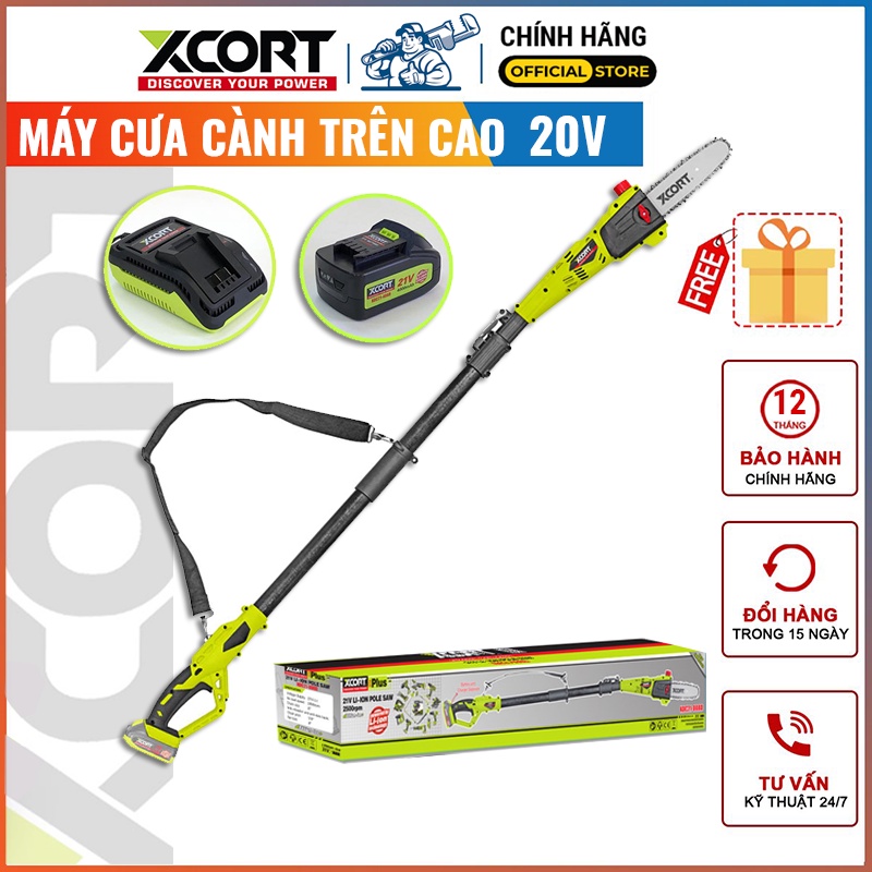 Máy cắt cành trên cao dùng pin 20V BH12 Tháng Model XDC21-008D Bản 2 PIN Độ cao 2.9m [GIẢM GIÁ ...
