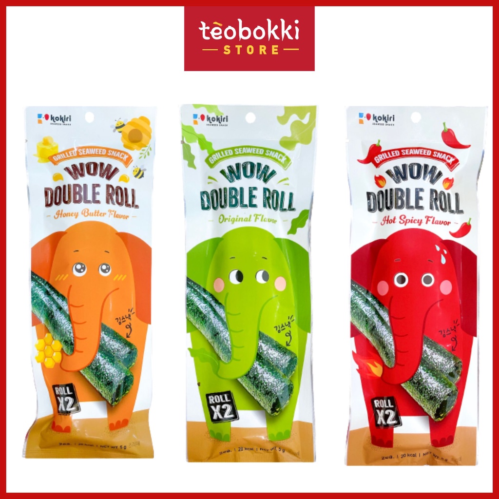 Snack rong biển Con Voi Wow Roll Kokiri 2.5g, 5g | Shopee Việt Nam