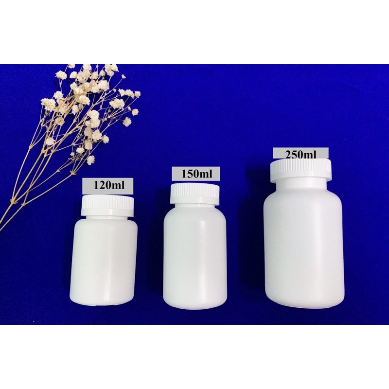 Chai lọ đựng thuốc viên , lọ nhựa trắng HDPE 120ml, 150ml, 250ml | Shopee Việt Nam