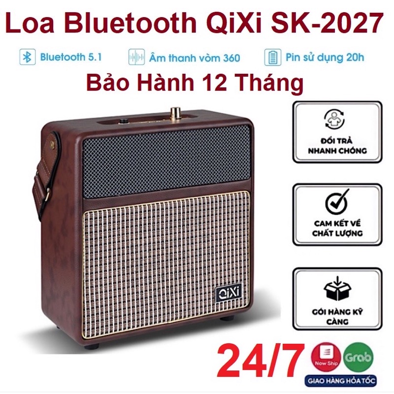 Loa Bluetooth Qixi SK-2027 Mới, Âm Thanh Siêu Đỉnh Tích Hợp Cổng Micro 6.5 Karaoke Micro Không ...