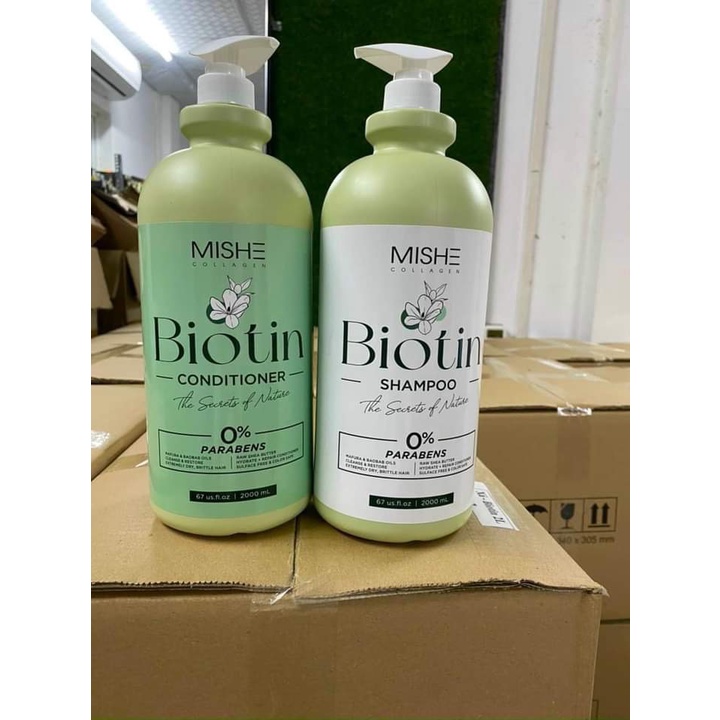Cặp Gội Xả MISHE BIONTIN 2000ml Dưỡng ẩm, Giữ màu tóc nhuộm, hương nước ...