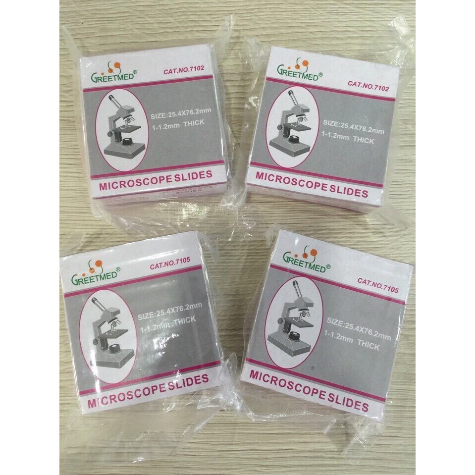 Lam kính hiển vi trong suốt 7102, mài mờ 7105, lamen 22x22 | Shopee ...