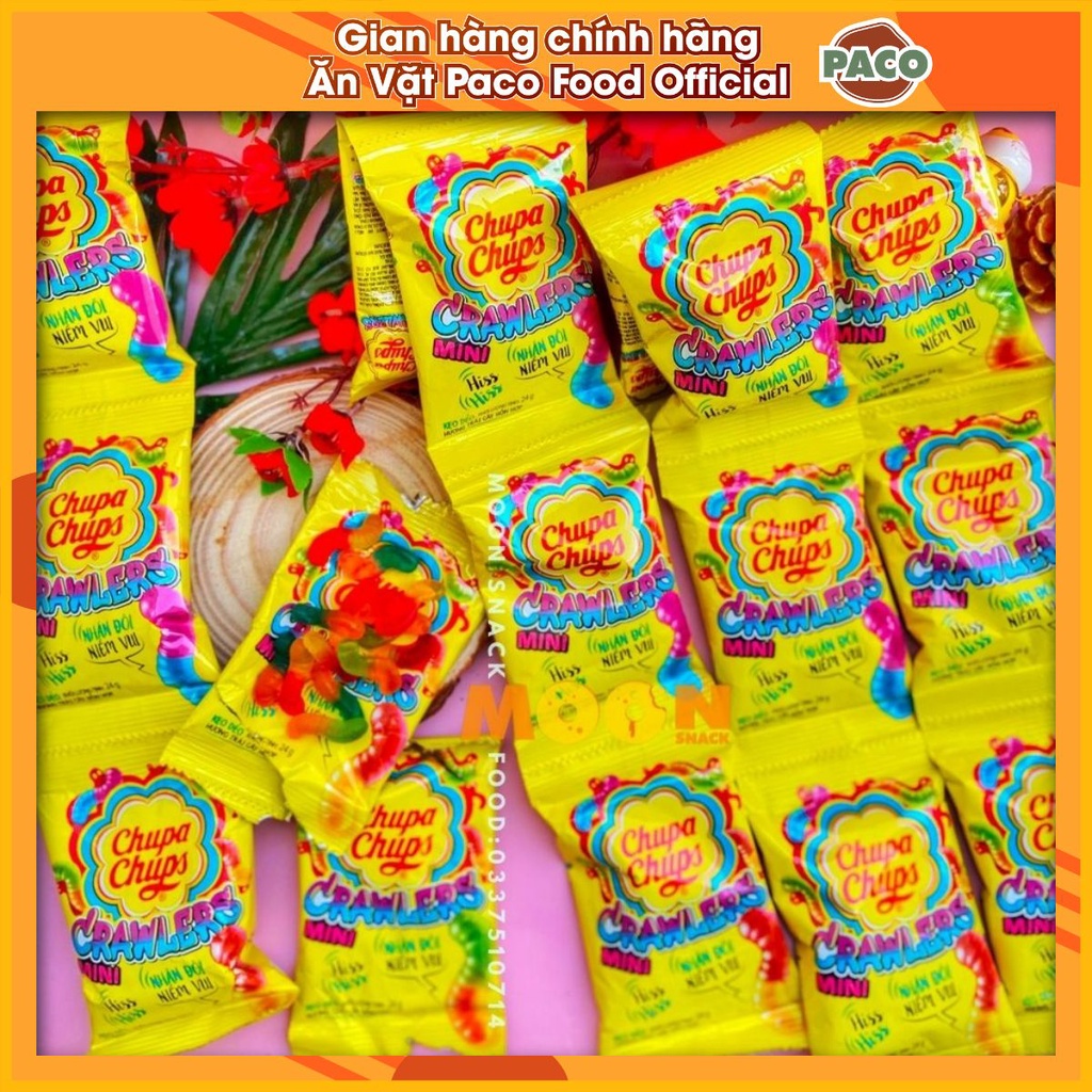 Kẹo Dẻo CrawLers Mini Chupachup Hiss Hiss những chú sâu nhỏ nhiều màu ...