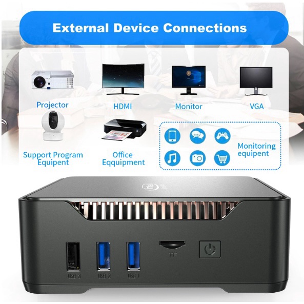 Euro Home - Máy tính mini PC BOX Mini Dual HDMI Intel Gemini Lake J4125 ...
