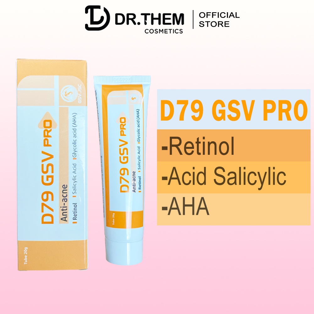 D79 GSV Pro 20g, Giúp Giảm Mụn, Thâm, Trẻ Hoá Da (Retinol, Salicylic ...