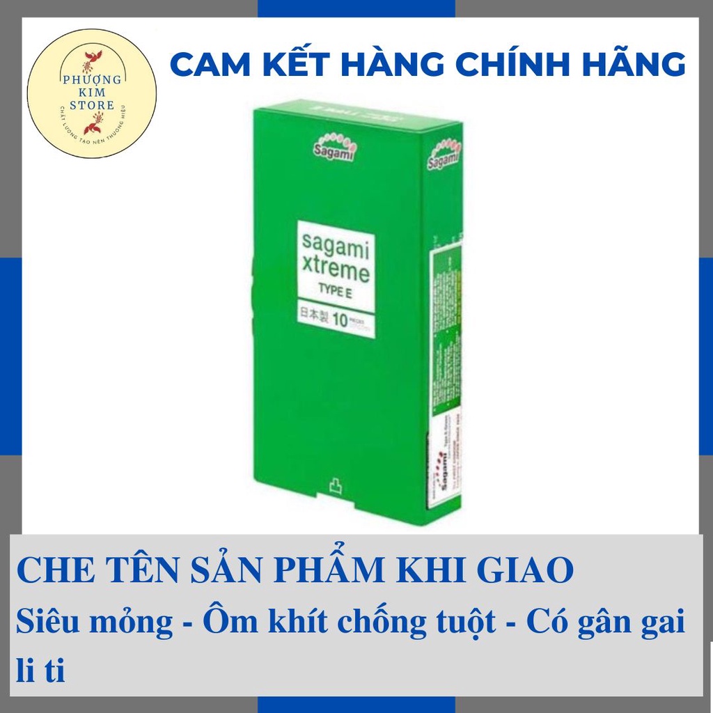 [CHÍNH HÃNG] - Bao cao su SAGAMI XTREME TYPE E GREEN- siêu mỏng, có gai ...