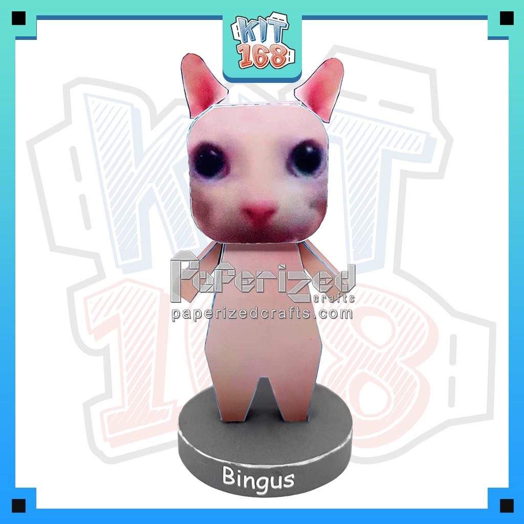 Mô hình giấy động vật Mèo Chibi Bingus | Shopee Việt Nam
