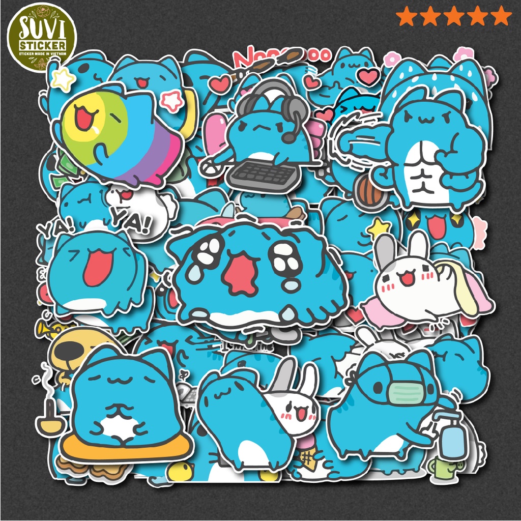50 Sticker Capo Cat chống nước sticker dán mũ bảo hiểm, laptop, điện thoại, đàn guitar, vali ...