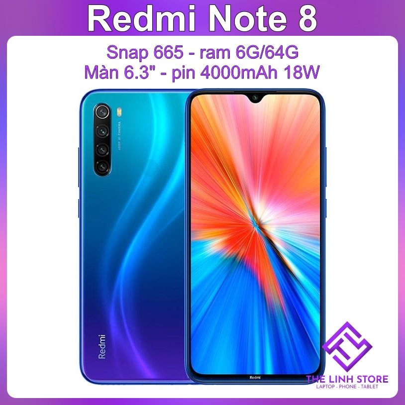Điện thoại Xiaomi Redmi Note 8 màn 6.3 inch - Snapdragon 665 ram 6G 64G ...