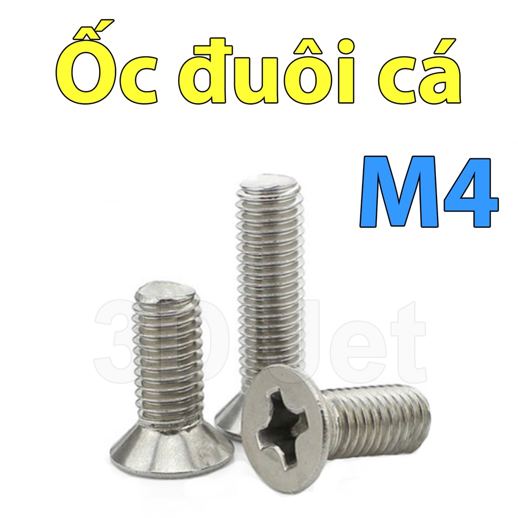 10 Ốc Đuôi Cá M4, Ốc Đầu Col M4, ốc vít, ốc ren, oc m4, bulong con tan ...